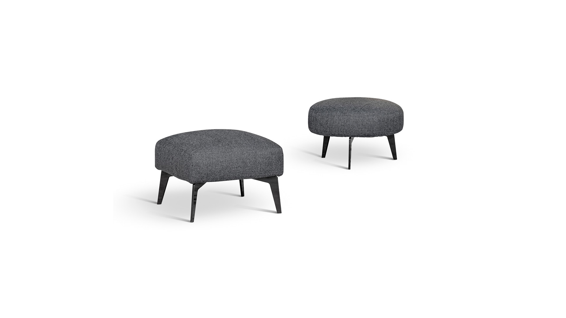 Lovy round and square fabric Pouf ottoman - Bonaldo design